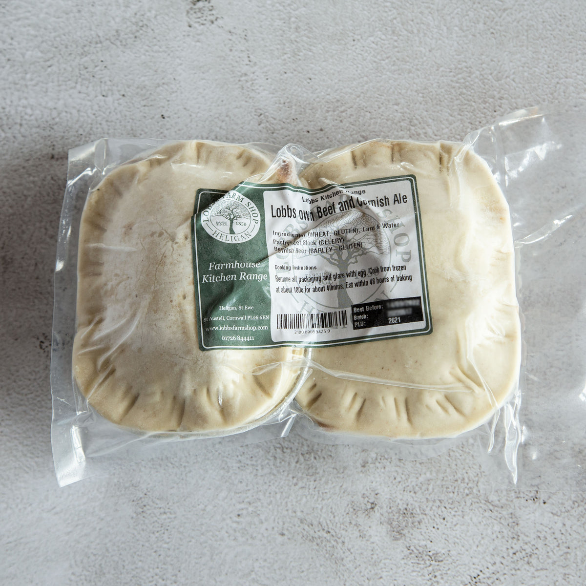 Lobbs Homemade - Frozen Beef & Cornish Ale Pie 2-Pack – Lobbs Farm Shop