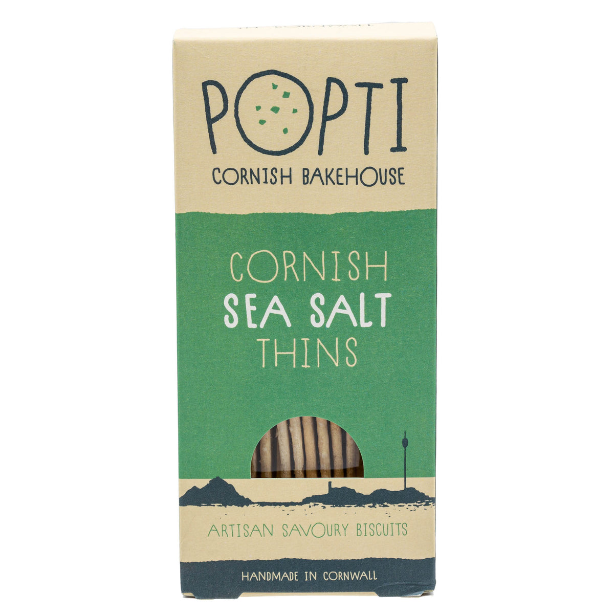 Popti Cornish Bakehouse - Cornish Sea Salt Thins 120g – Lobbs Farm Shop